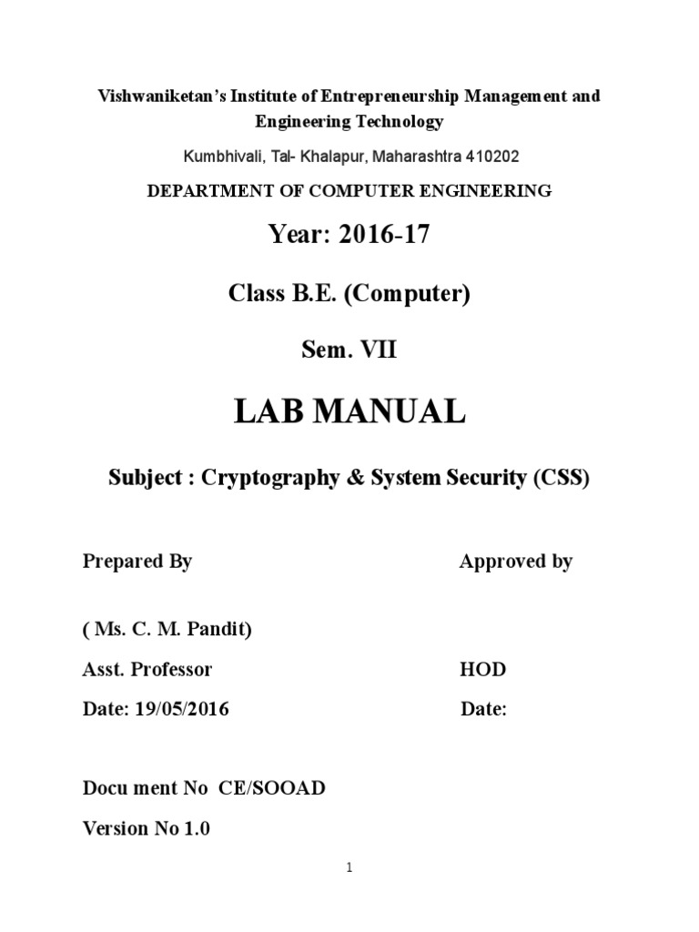 CSS Lab Manual | PDF | Computer Virus | Password