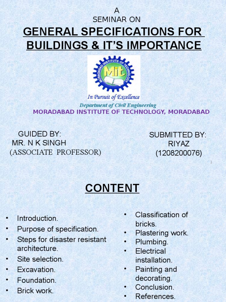 Building Specifications and Importance | PDF | Specification (Technical ...