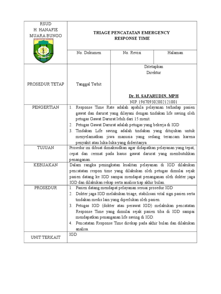 Sop Respon Timer | PDF