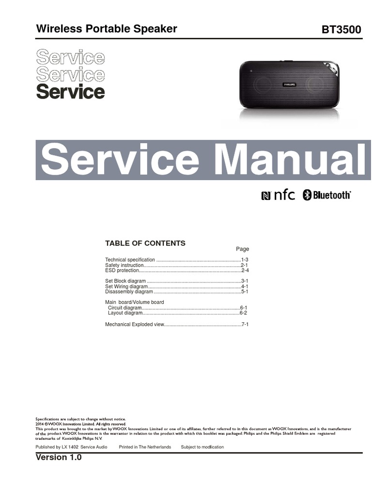 Philips Bt3500 Ver.1.0 | PDF | Battery (Electricity) | Power Supply