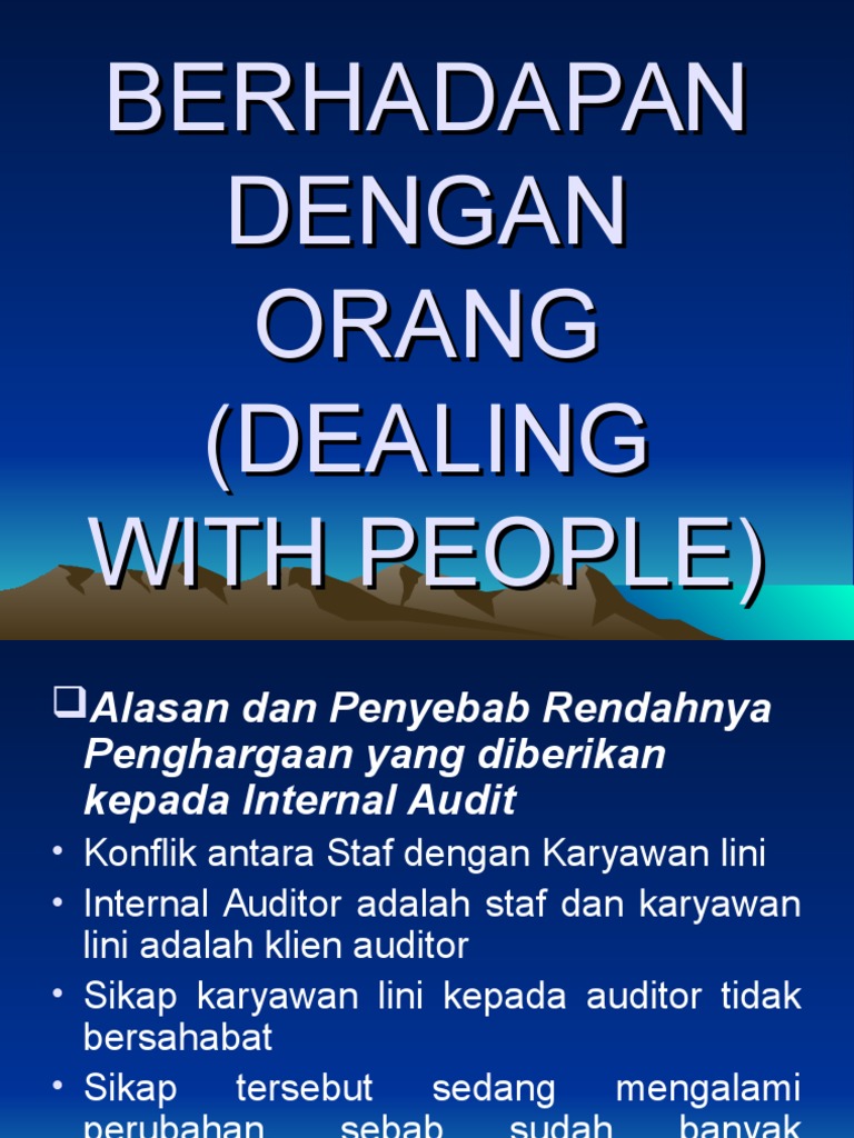 Berhadapan Dengan Orang | PDF