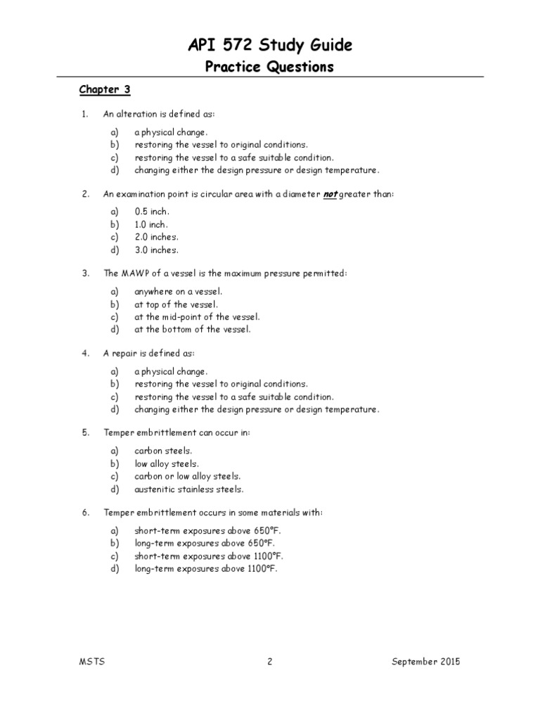 API 572 (Question Answers) | PDF | Corrosion | Alloy
