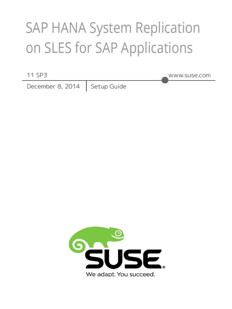 Sap Hana System Replication Failover On SUSE LINUX For Sap Applications | PDF | Computer Cluster ...