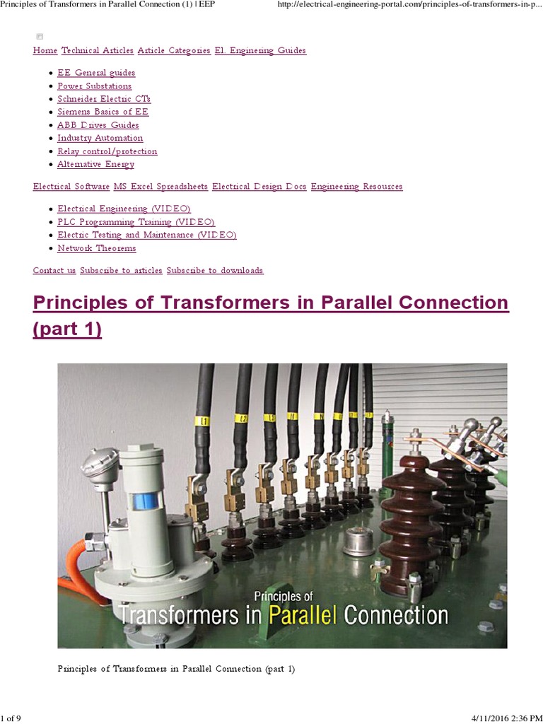 Parallel Transformer Different Conditions | Download Free PDF ...