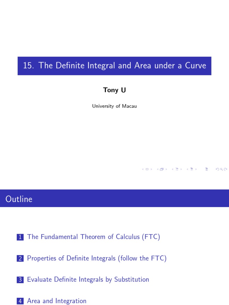 Note15 The Definite Integral and Area Under A Curve PDF | PDF ...