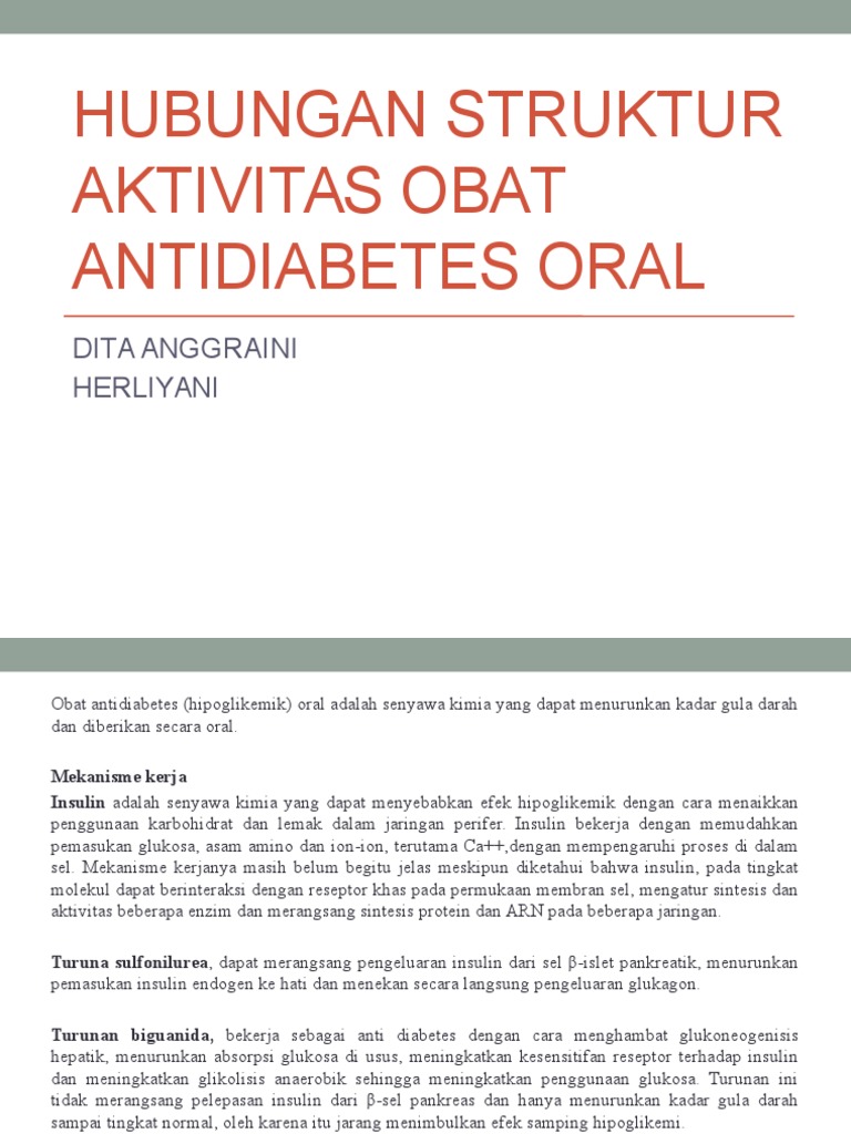 Hubungan Struktur Aktivitas Obat Antidiabetes Oral Pdf