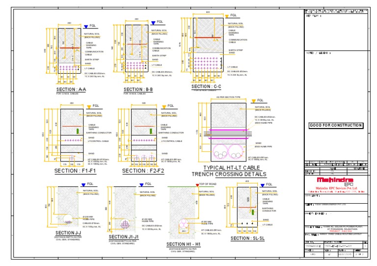 Section: F1-F1 Section: F2-F2 Typical HT-LT Cable Trench Crossing ...