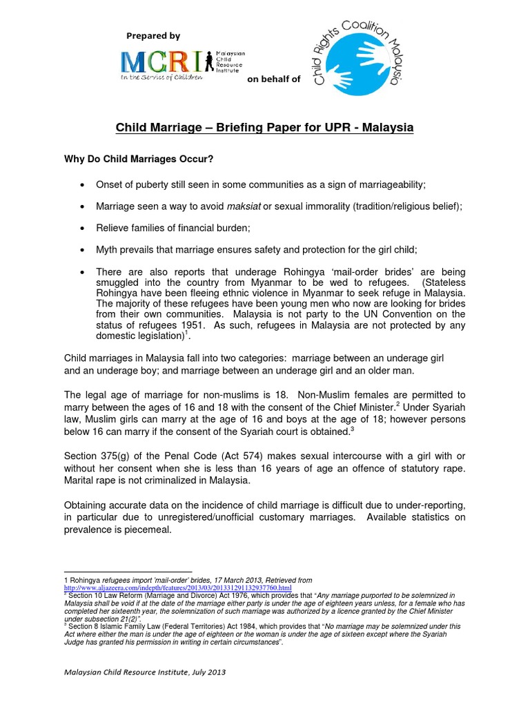 Briefing Child Marriage | PDF | Child Marriage | Malaysia