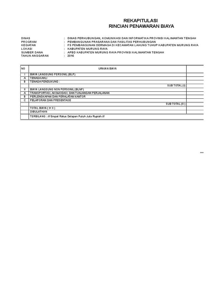 Rab Ded Dermaga Murung Raya | PDF