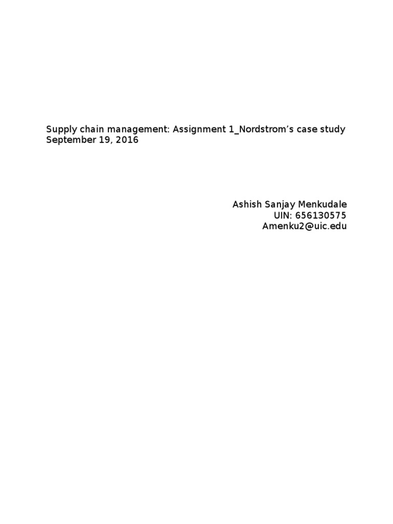 Nordstrom Supply Chain Management Case Study | PDF