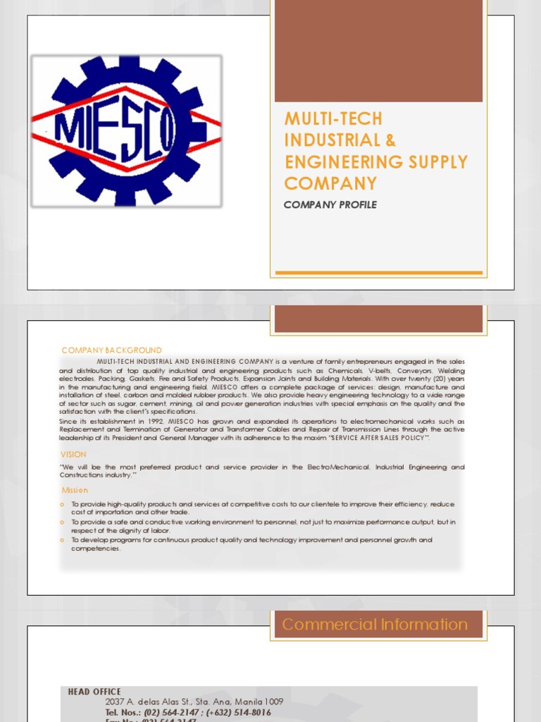 Multi-Tech Industrial & Engineering Profile | PDF | Cable | Engineering