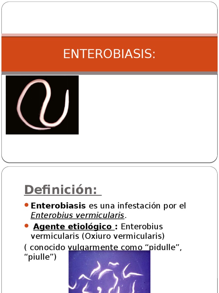 ENTEROBIASIS | PDF | Ciencias de la Salud | Especialidades Medicas