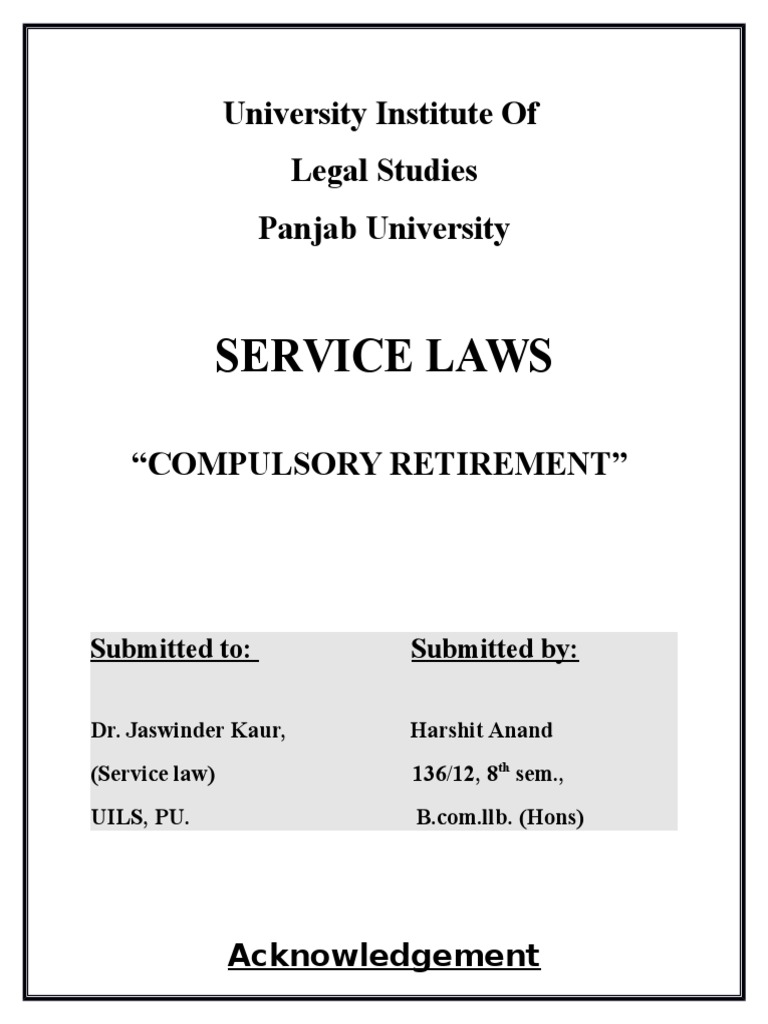 Compulsory Retirement in Service Laws | PDF | Supreme Courts | Judiciaries