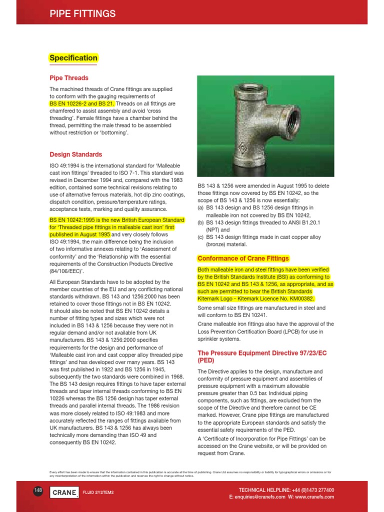 4 - Fittings Catalogue Crane | PDF | Pipe (Fluid Conveyance ...