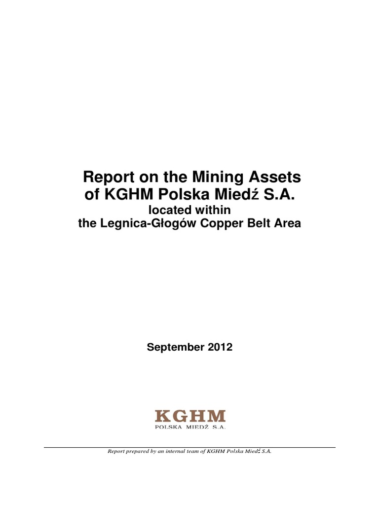 Report On The Mining Assets of KGHM Polska Mied S.A.: Located Within ...
