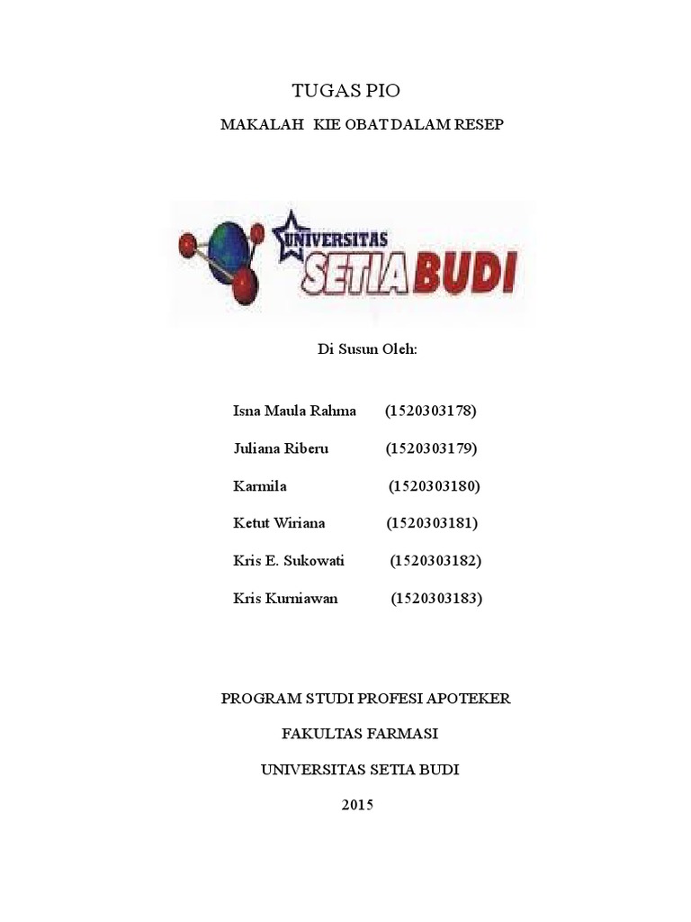 Tugas Pio Kie Obat Dalam Resep | PDF
