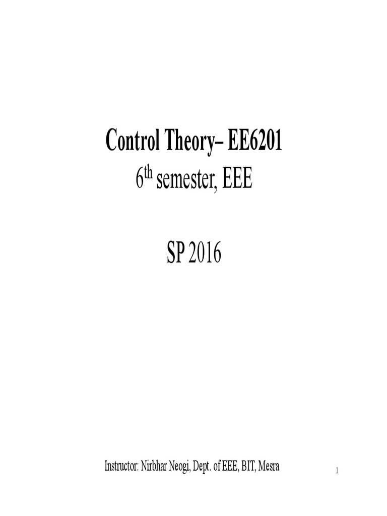 Control Theory Introduction | PDF | Control Theory | Control System