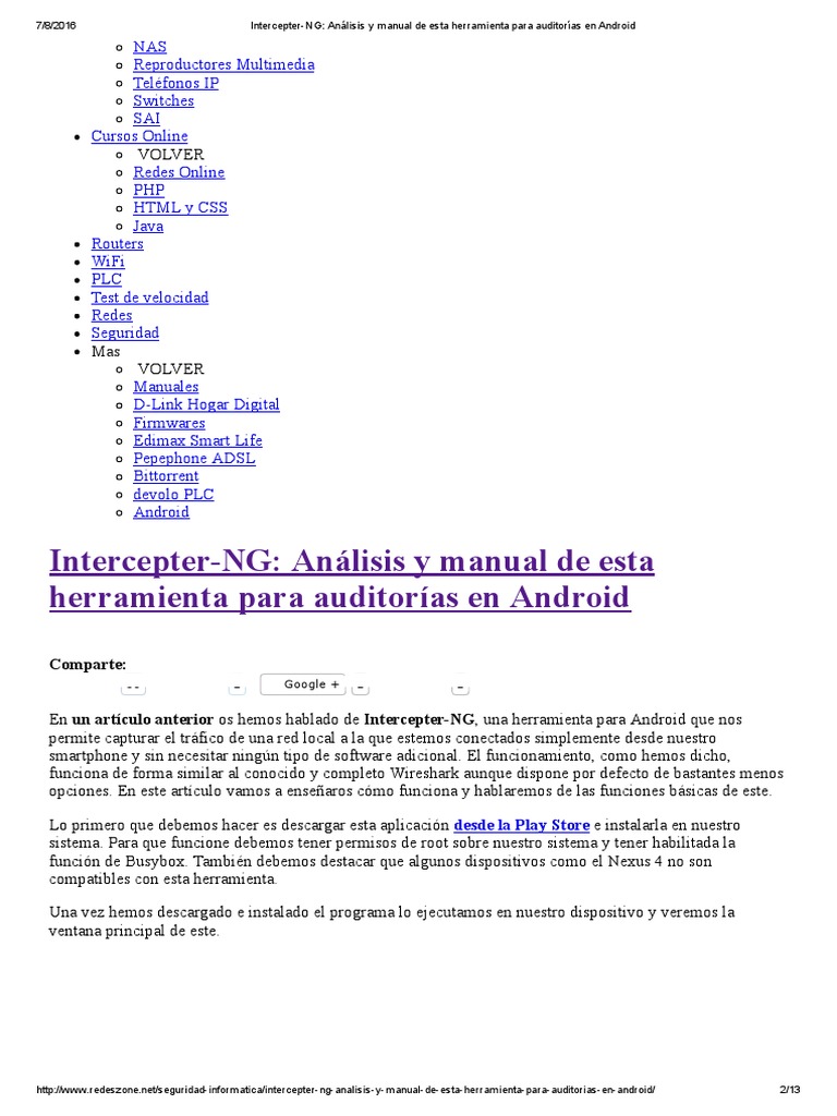 Intercepter-NG - Análisis y Manual de Esta Herramienta para Auditorías ...