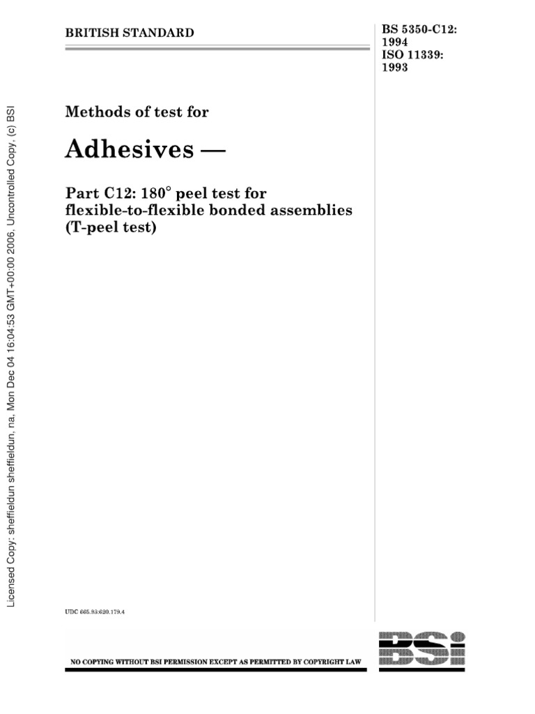 ISO 11339 - 1993 Uji Peel Test | PDF