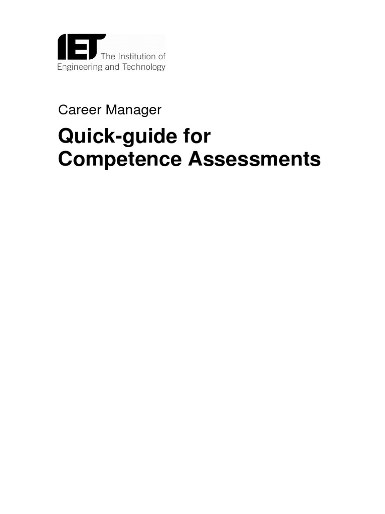 Quick Guide For Competence Assessments | PDF | Charitable Organization ...