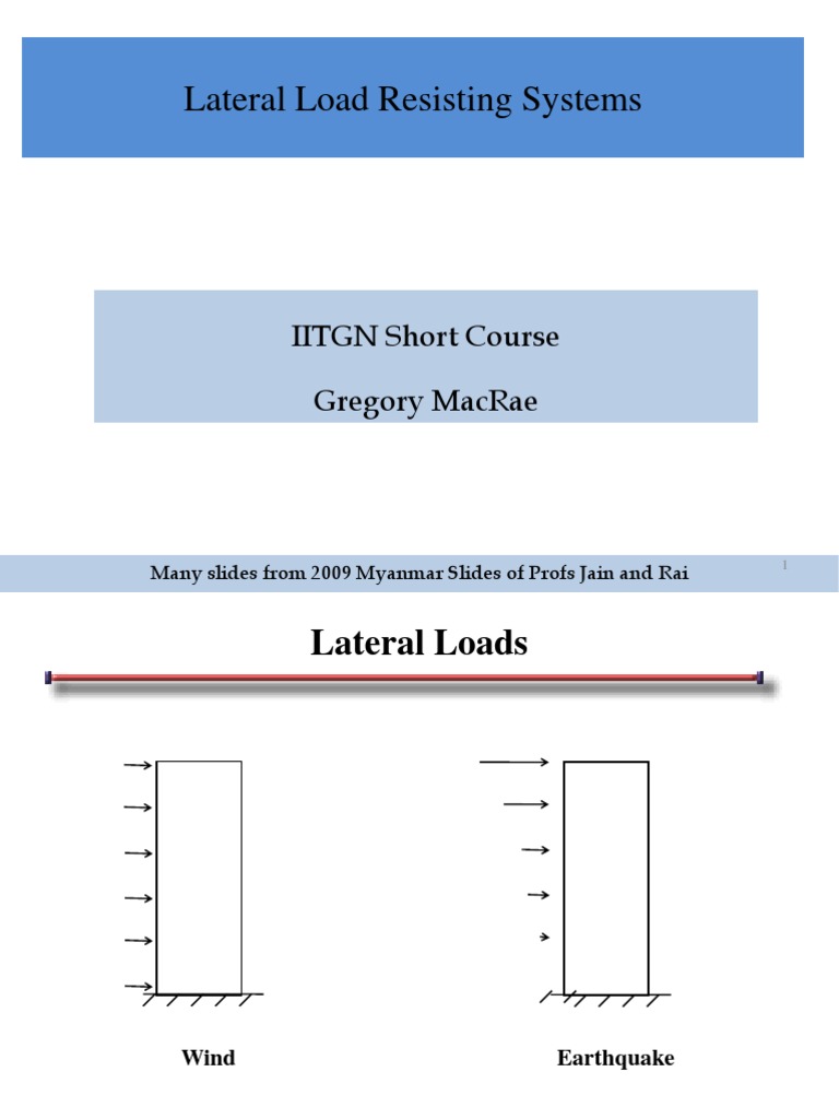Lateral Load Resisting Systems: Iitgn Short Course Gregory Macrae | PDF