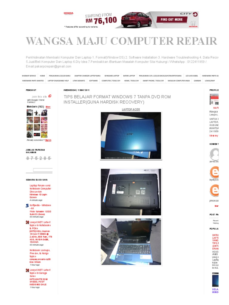 Cara Format Laptop Tanpa CD | PDF | Laptop | Classes Of Computers