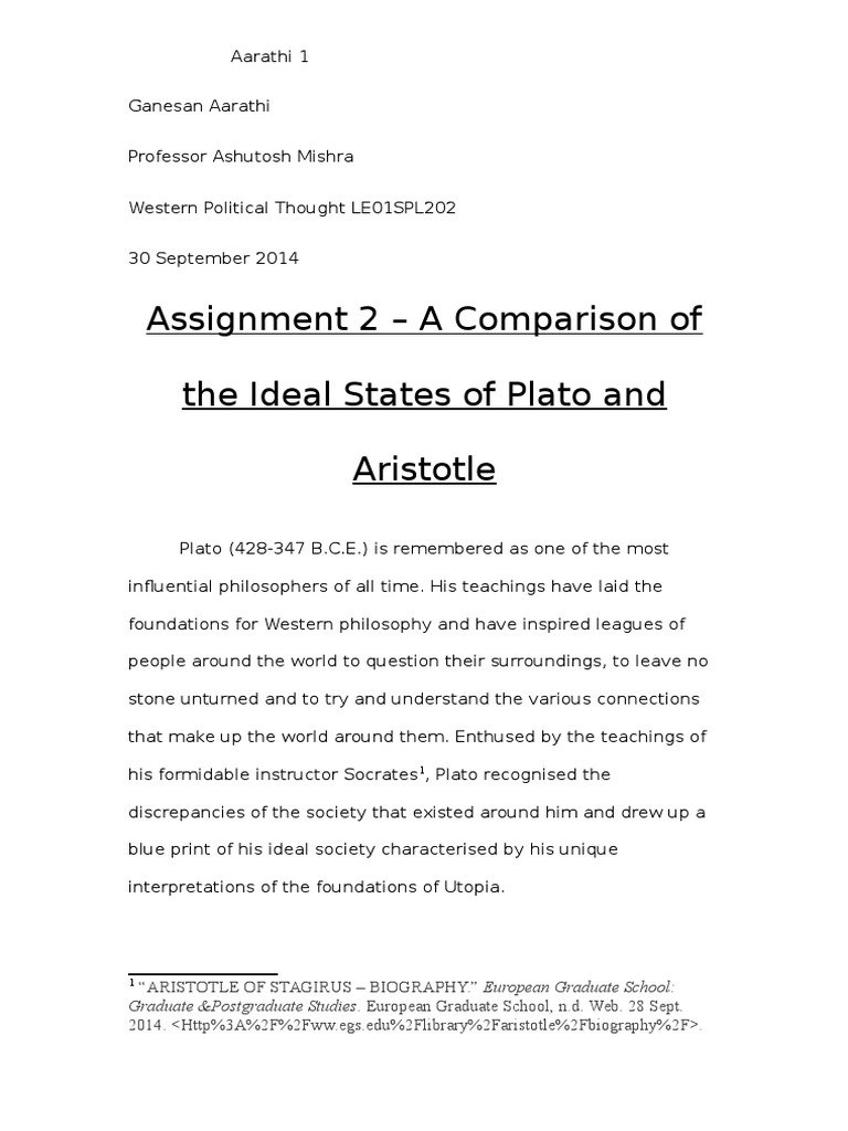 A Comparison of The Ideal States of Plat | PDF | Plato | Aristotle