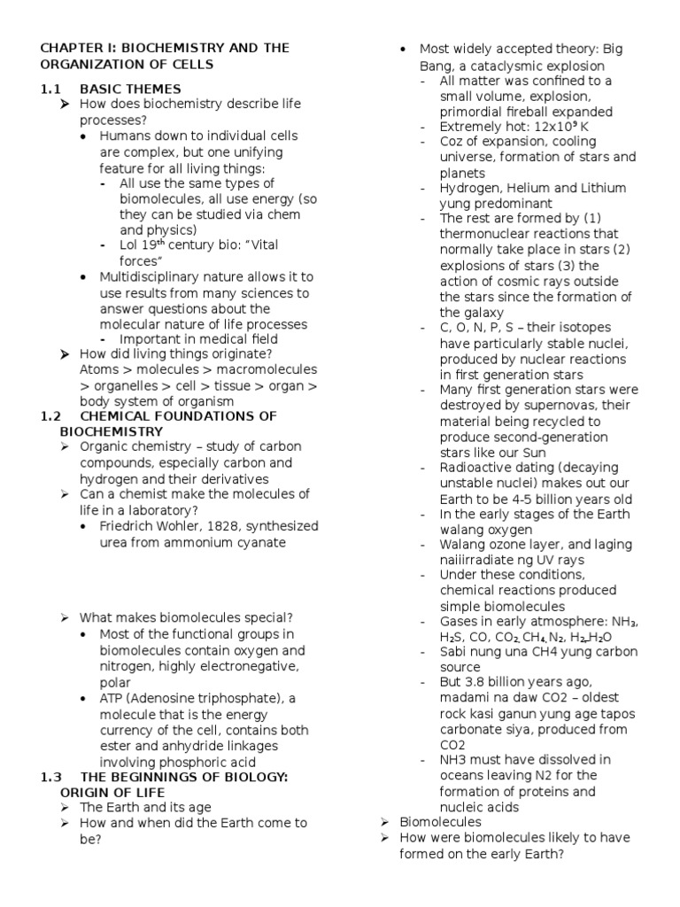 The Origins and Chemical Foundations of Life: A Summary of Early Earth ...