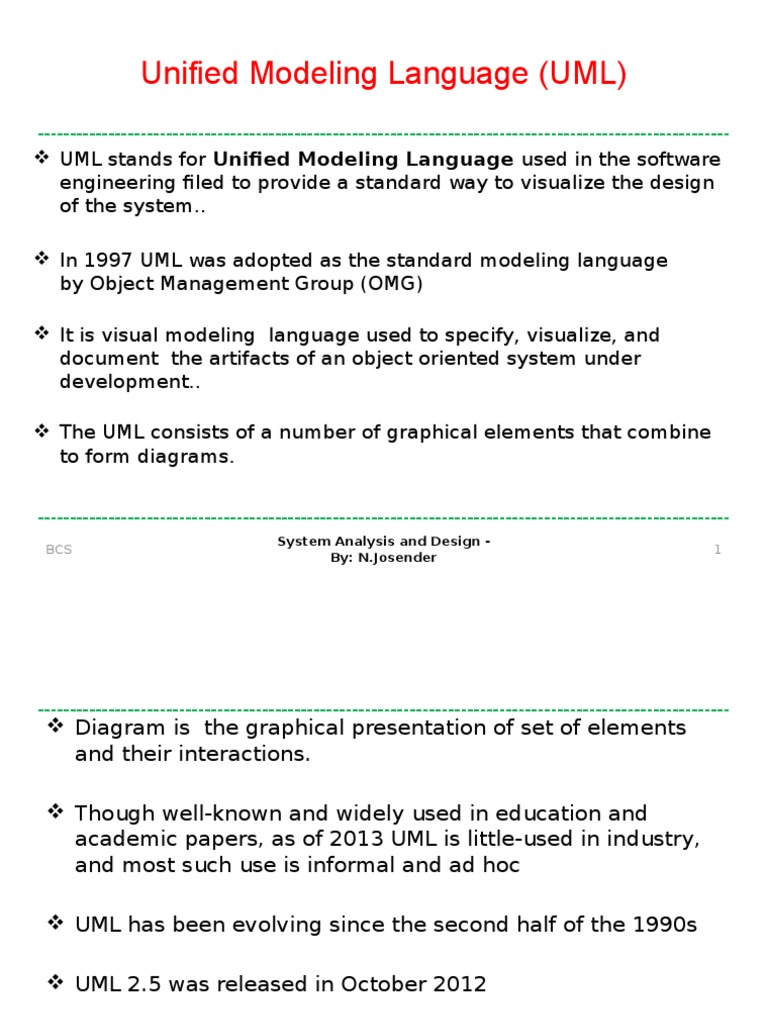 Unified Modeling Language Uml System Analysis And Design By N