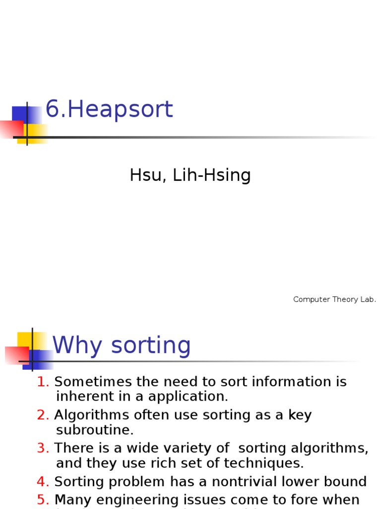 06 Heapsort | PDF | Applied Mathematics | Algorithms 06 Heapsort | PDF | Applied Mathematics | Algorithms