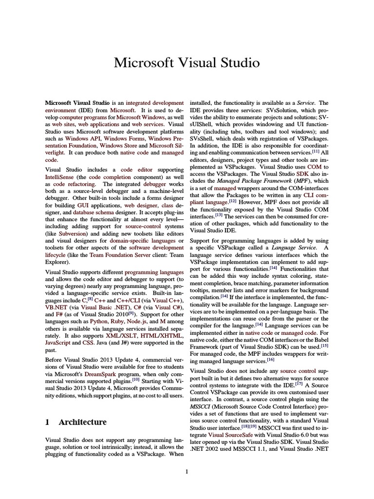 Microsoft Visual Studio | PDF | Microsoft Visual Studio | Microsoft