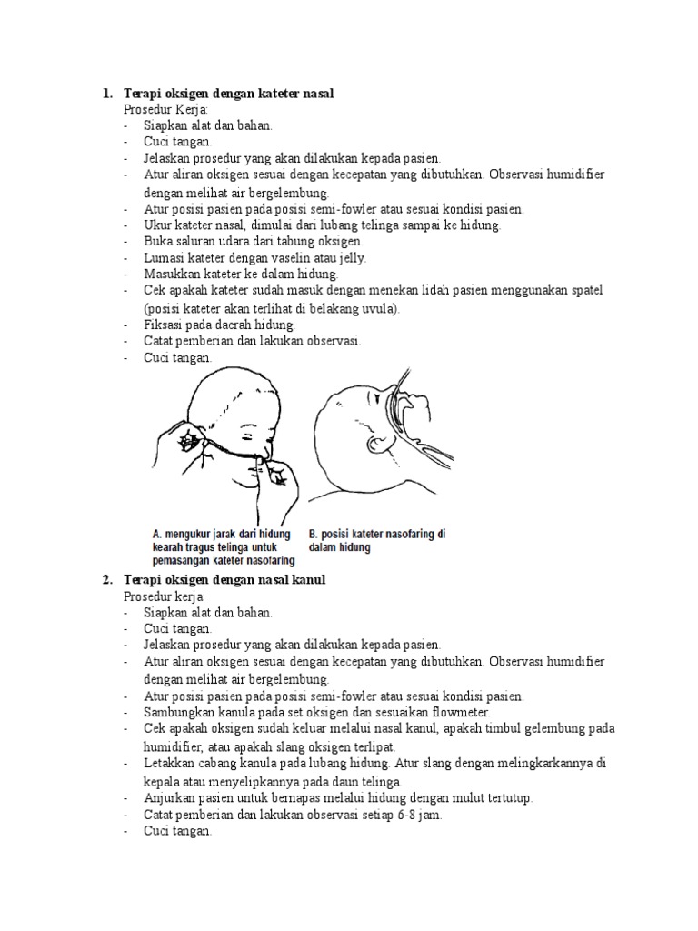 Terapi Oksigen Dengan Kateter Nasal | PDF