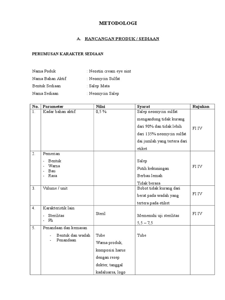 Metodologi Pembuatan Neomycin Salep Mata | PDF | Kesehatan Holistik ...