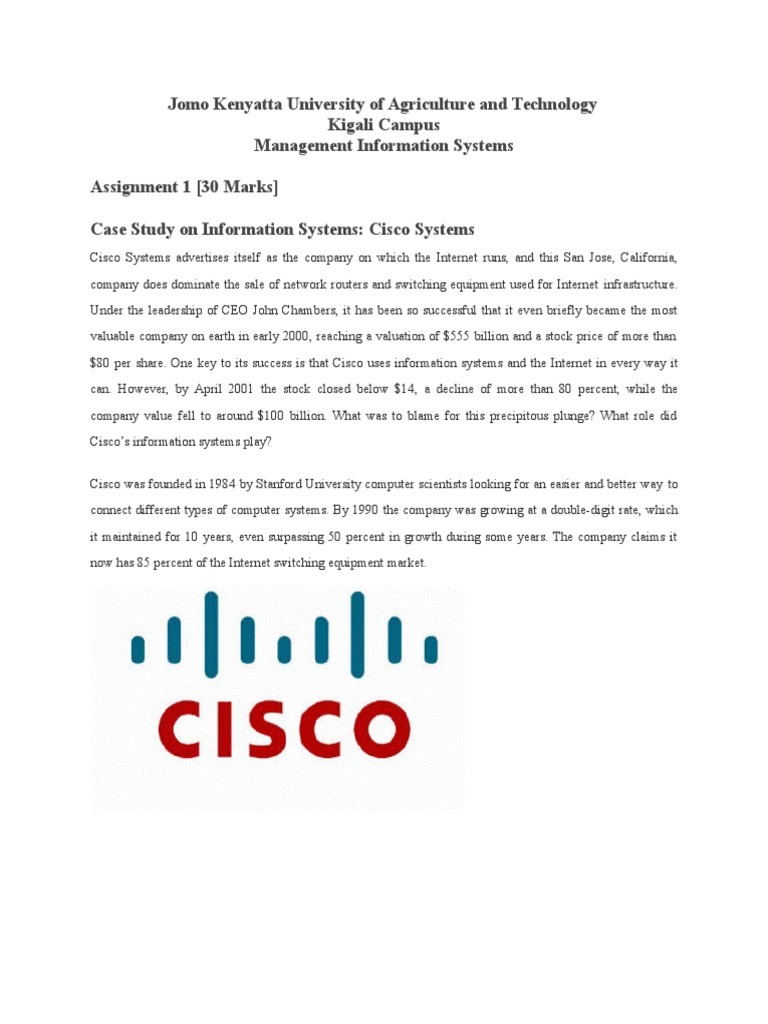 Assignment 1-Case Study On Information Systems | PDF | Cisco Systems ...