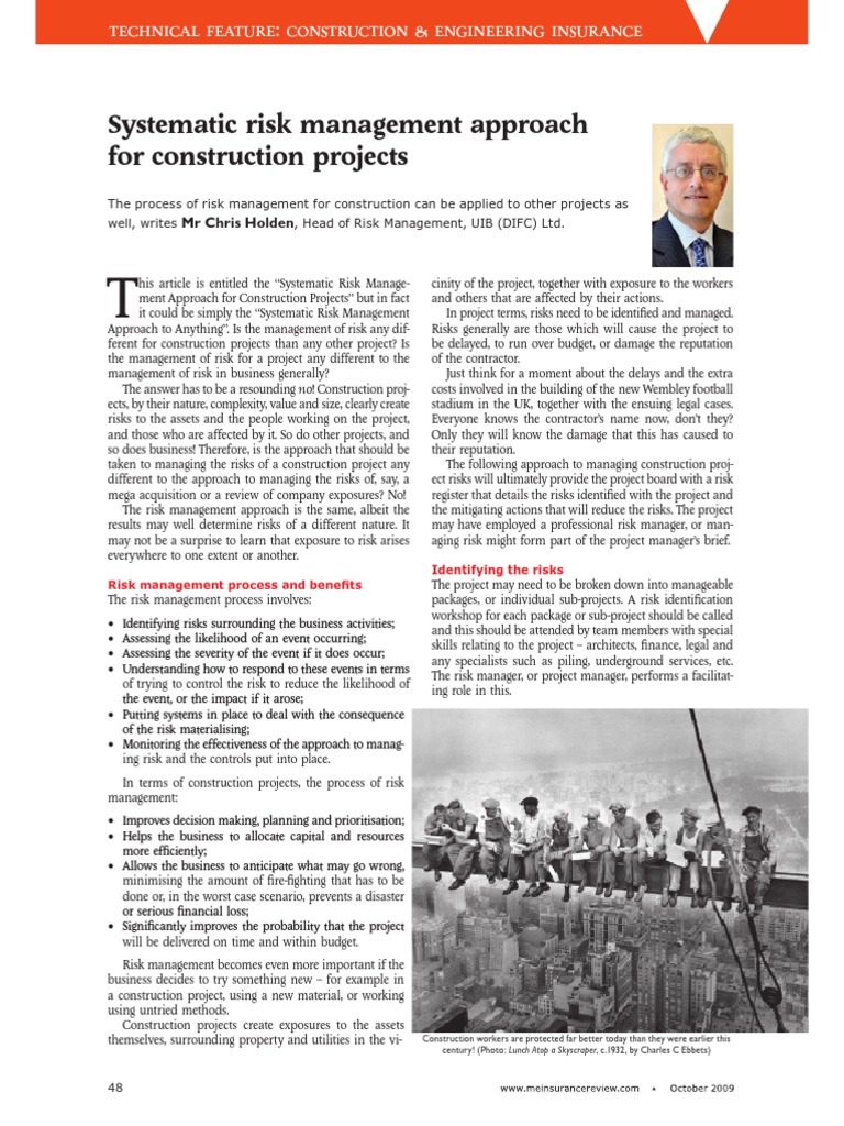 Special Feature Construction & Engineering Insurance | PDF | Risk ...