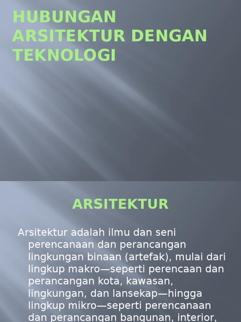 Hubungan Arsitektur Dengan Teknologi Pdf