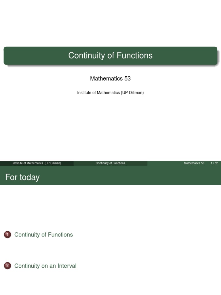 M53 Lec1.4 Continuity | PDF | Continuous Function | Complex Analysis