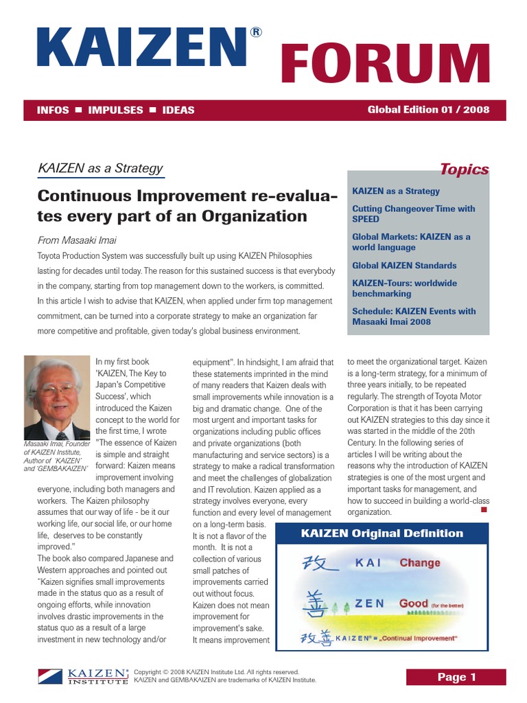 KAIZEN Forum Global KAIZEN Strategy | PDF | Strategic Management | Learning