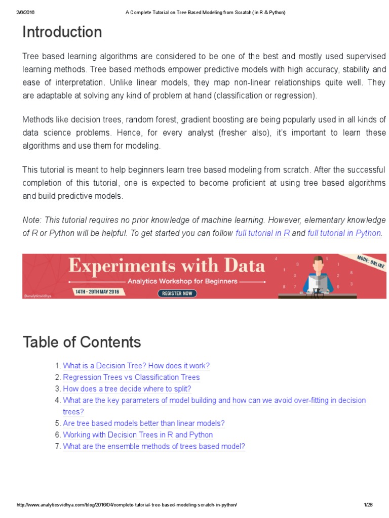 A Complete Tutorial On Tree Based Modeling From Scratch In R And Python Pdf Download Free Pdf