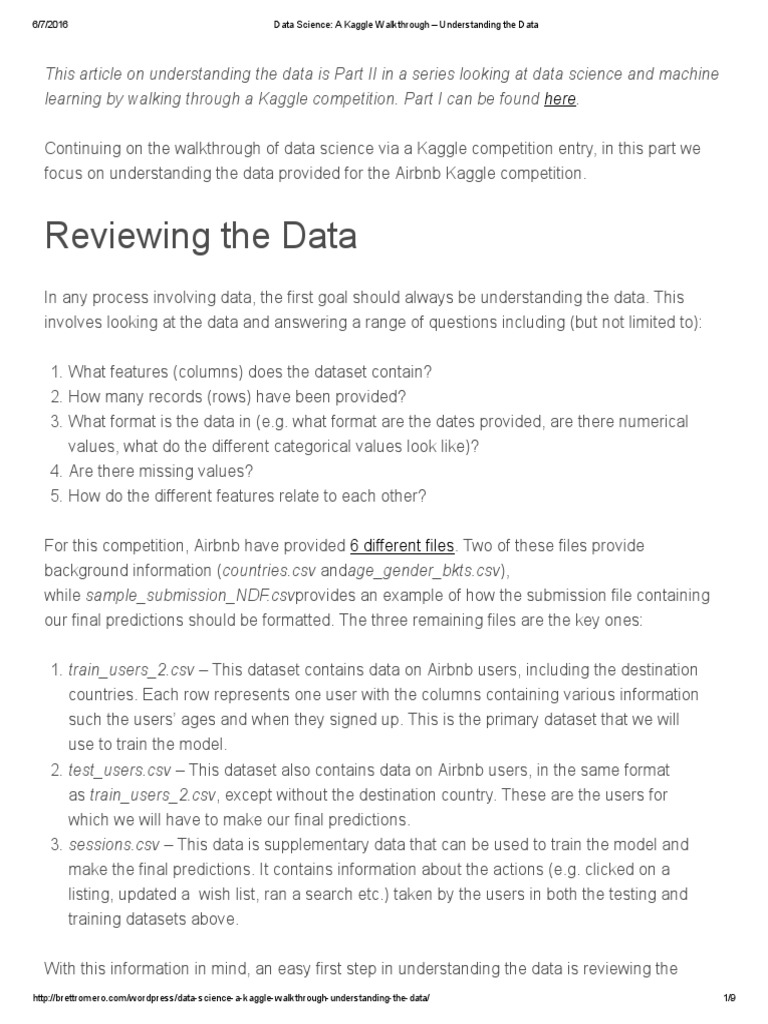 Understanding the Airbnb Kaggle Data | PDF | File Format | Comma ...