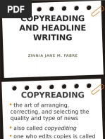 Campus Journalism - Copyreading and Headline Writing | PDF | Copy ...