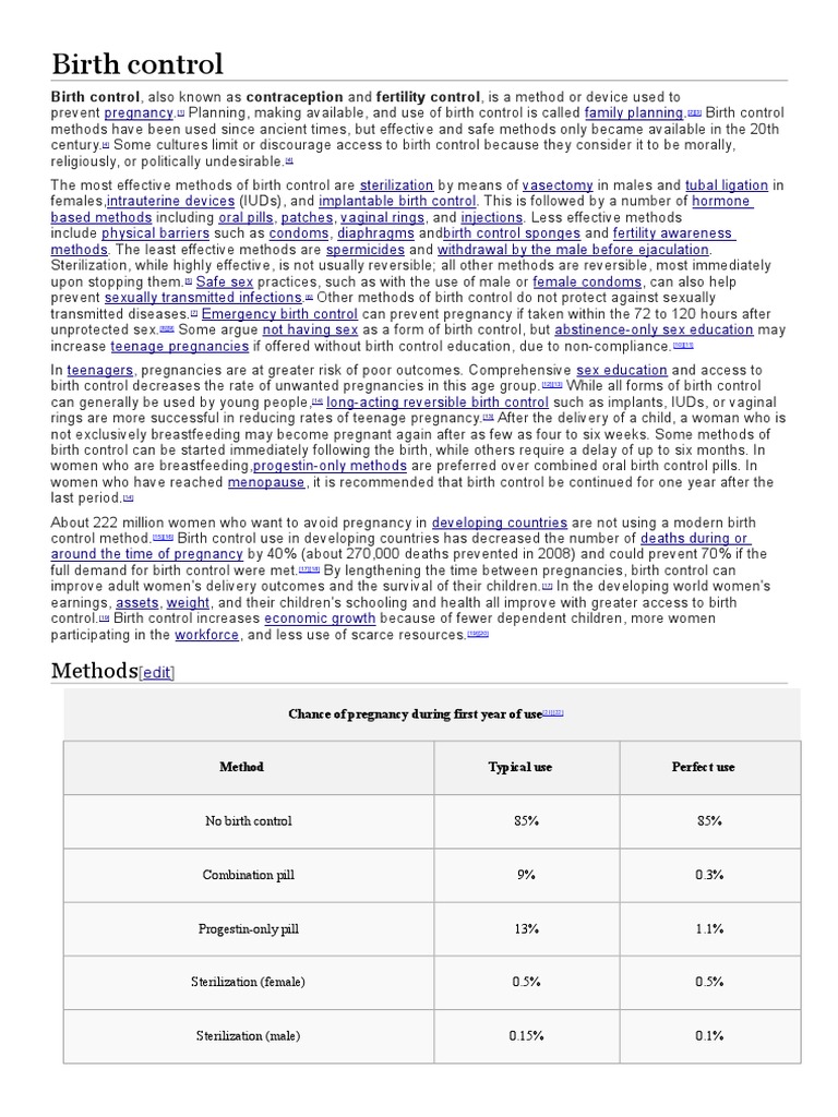 Birth Control | PDF | Birth Control | Sexual Intercourse