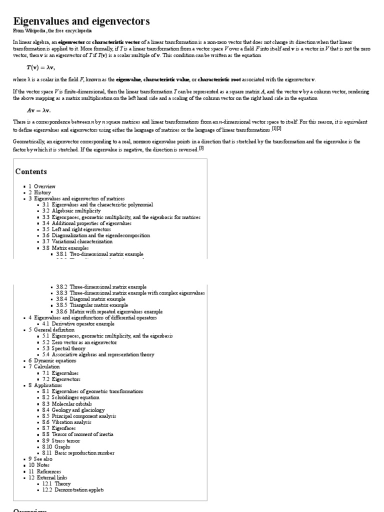 Eigenvalues and Eigenvectors | PDF | Eigenvalues And Eigenvectors | Matrix (Mathematics)