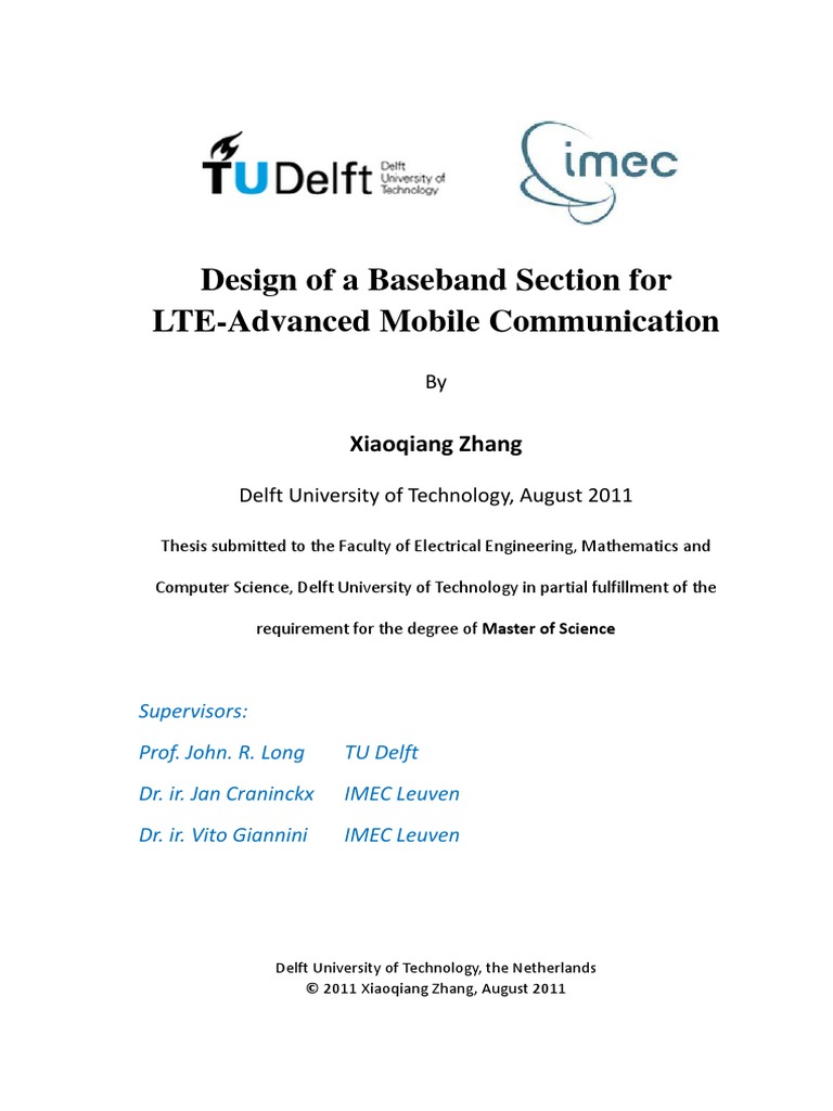 Design of A Baseband Section For LTE-A Mobile Communication | PDF ...