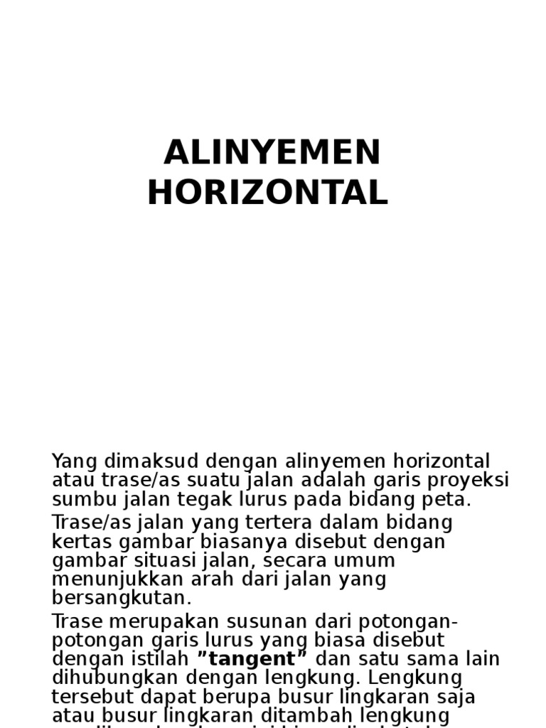Alinyemen Horizontal | PDF | Metode & Bahan Ajar | Teknologi & Rekayasa