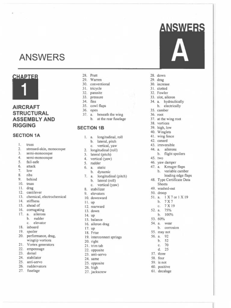 Jeppesen Airframe Textbook Answers | PDF