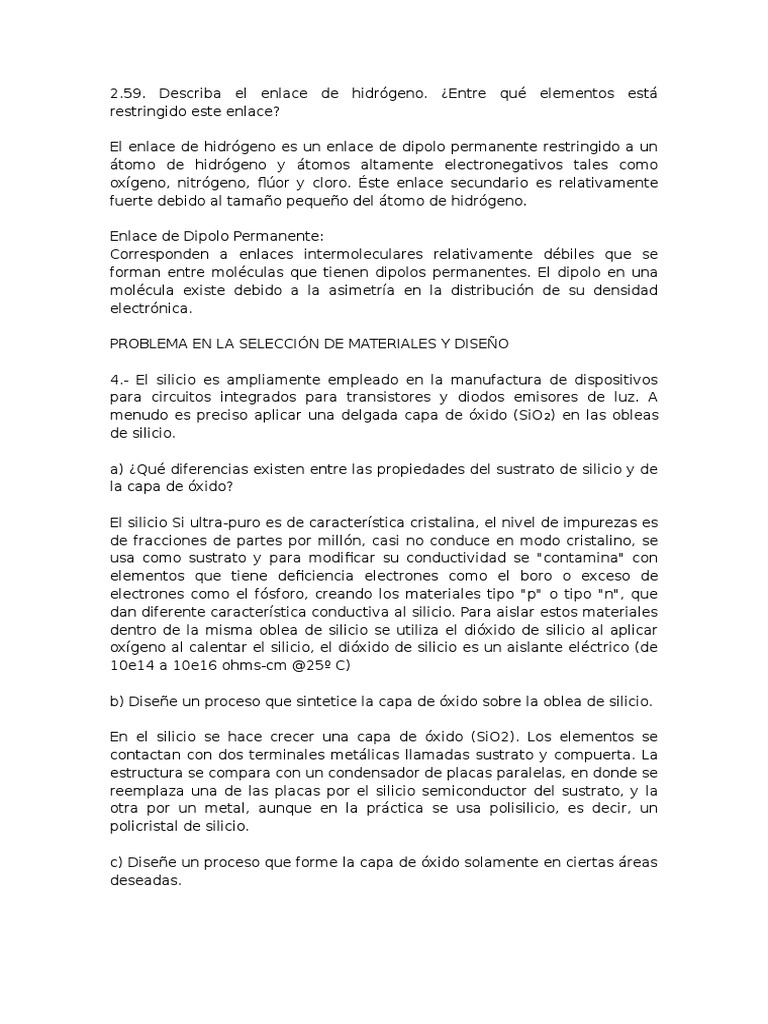 Propiedades del Silicio y SiO2 | PDF | Silicio | Enlace químico