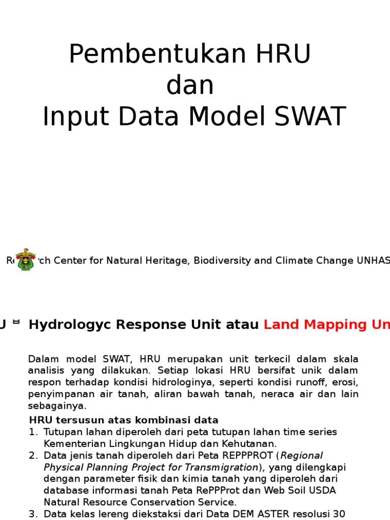Pembentukan HRU dalam Model SWAT | PDF | Sains & Matematika