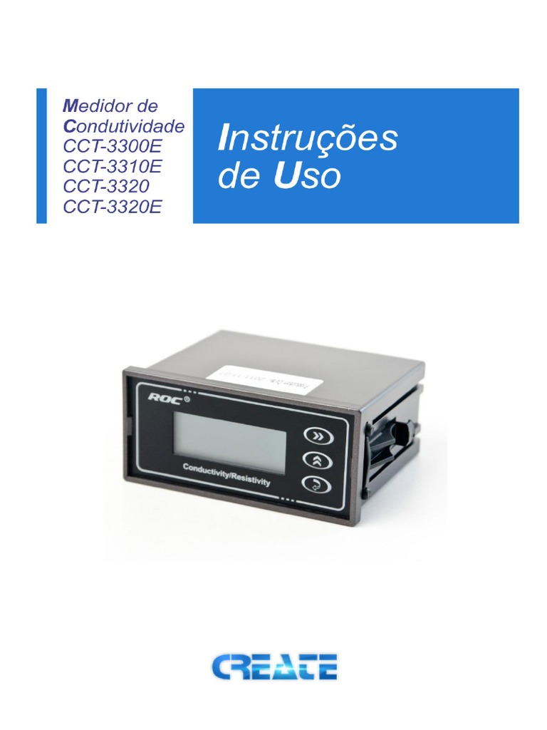 Manual Do Usuario - Condutivimetro Create Cct-3300 Rev00 Portugues | PDF | Visor de cristal ...