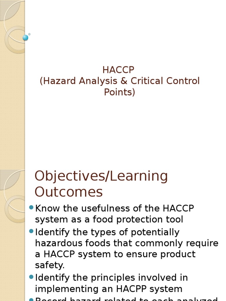 HACCP | PDF | Hazard Analysis And Critical Control Points | Verification And Validation